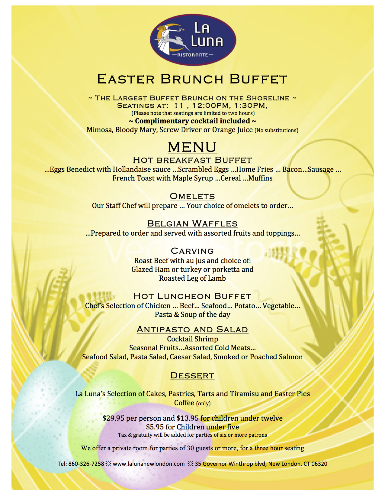La Luna Ristorante New London CT Caterer And Banquet Facility In